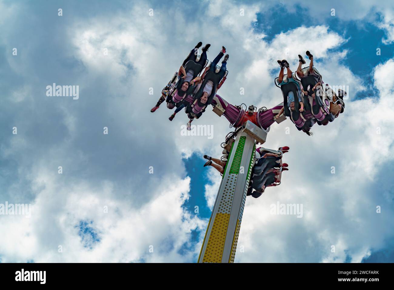 Aerial Fair Rides Stock Photo - Alamy