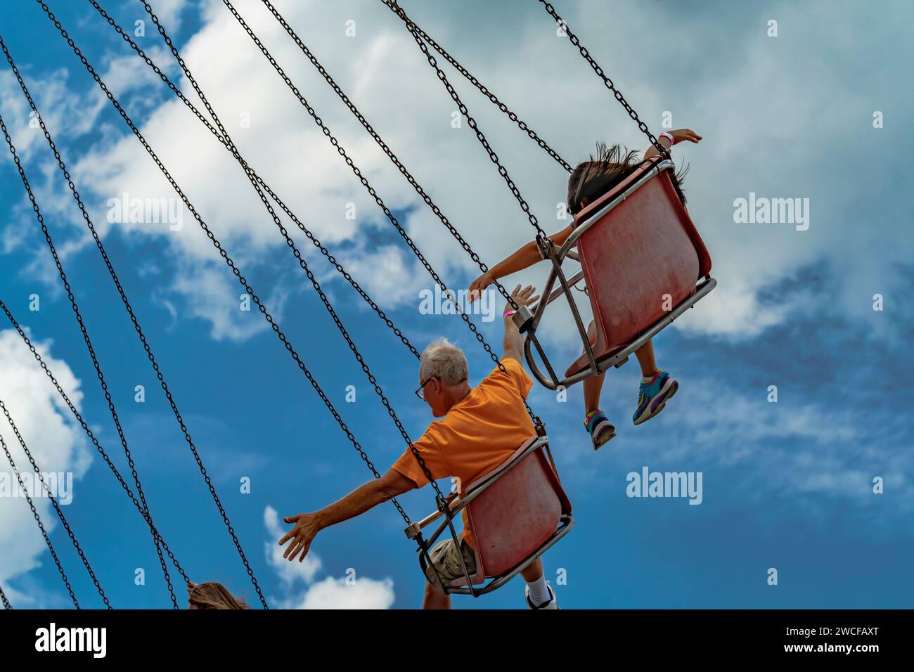 Aerial Fair Rides Stock Photo - Alamy