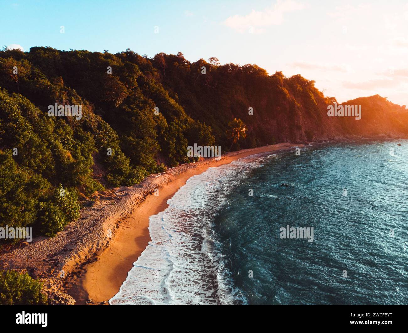 Puerto rico beach during the sunrise from "playa teresa" in the east ...