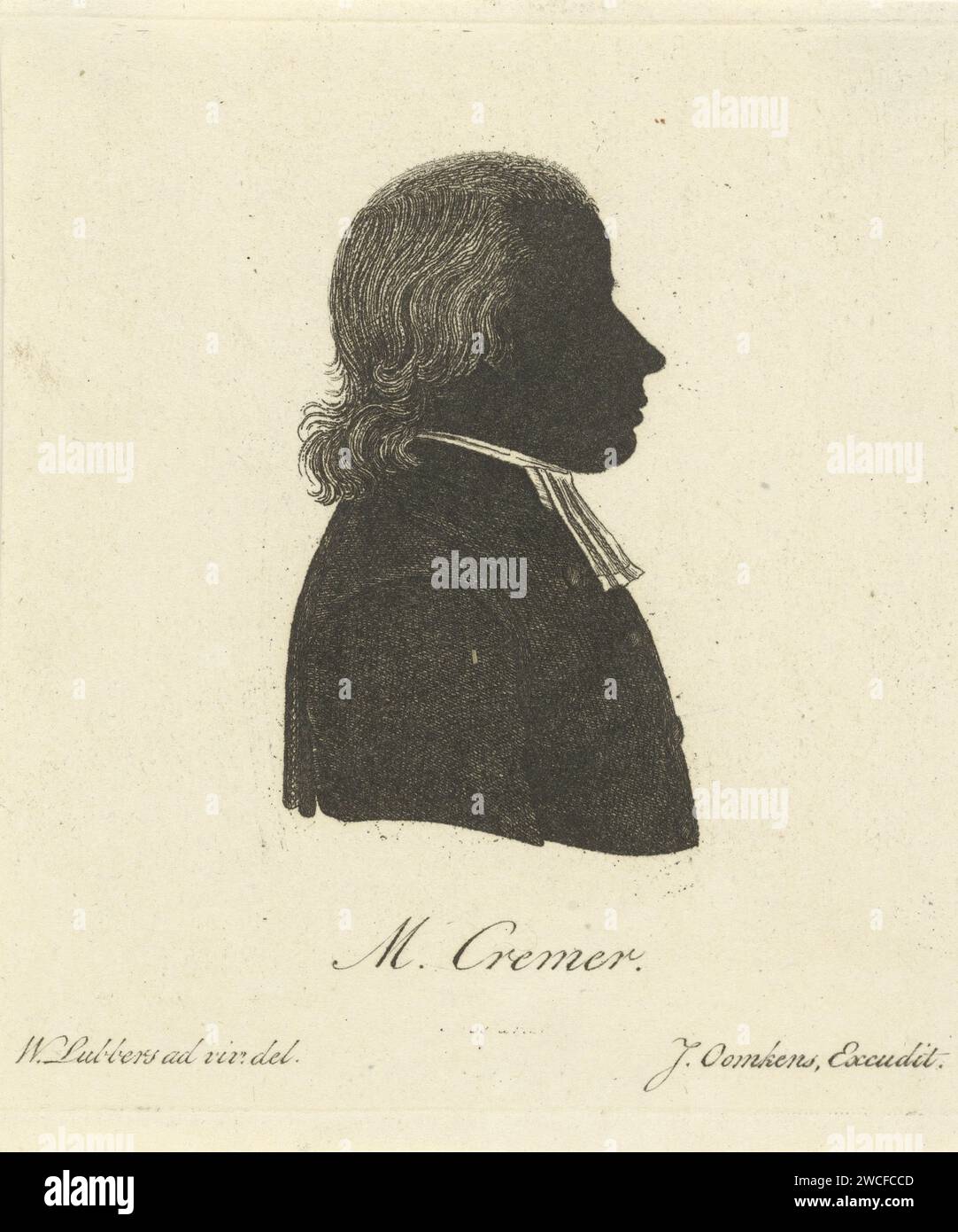 Silhouette portrait of Melchior Cremer, Karel Christiaan Fuchs, After ...