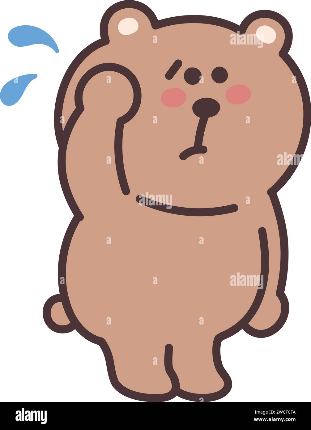 Cartoon teddy bear apologizing for something. Vector illustration ...