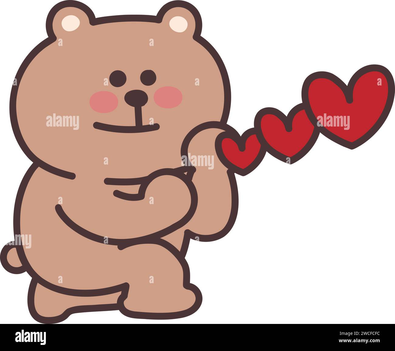 Cartoon bear proposing marriage to someone. Vector illustration ...