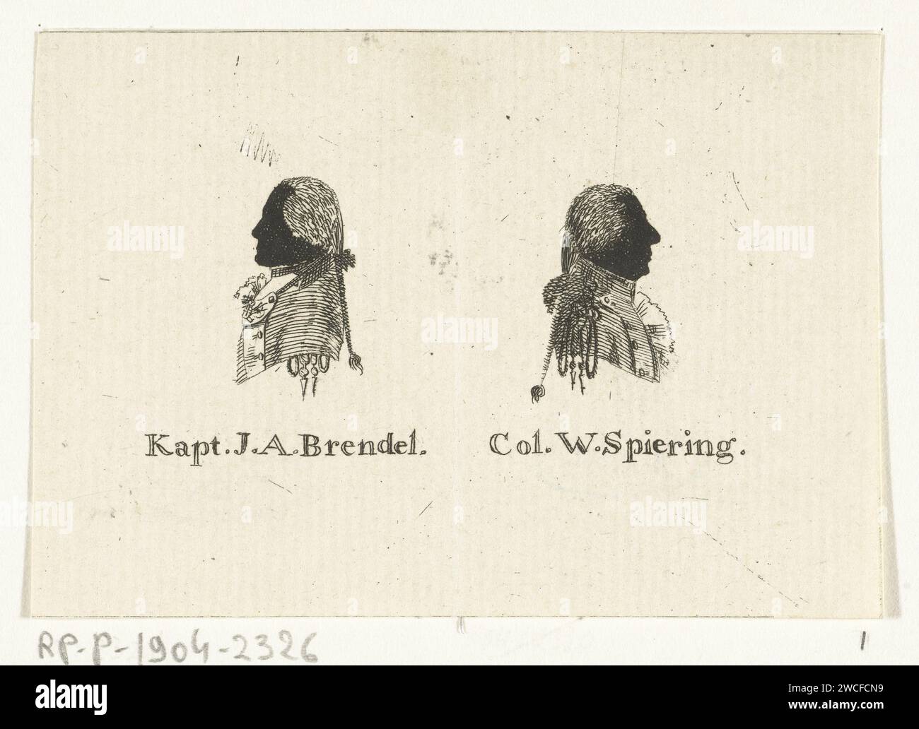 Silhouette portrait of Captain Brendel and Colonel Spiering, Hendrik ...