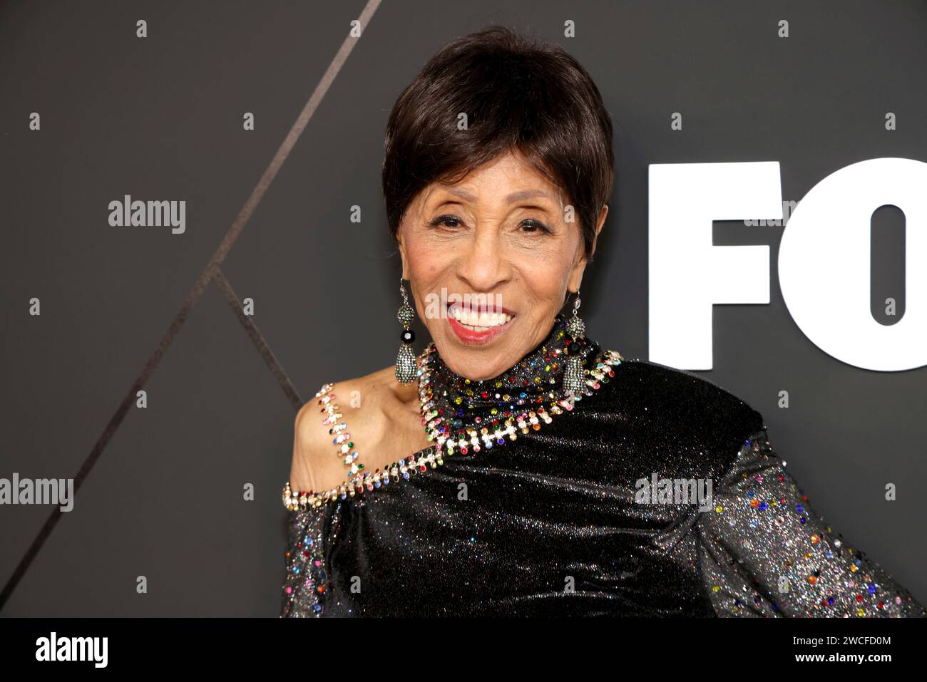 Marla Gibbs walks the red carpet at the 75th Emmy Awards on Monday, Jan. 15, 2024 at the Peacock ...