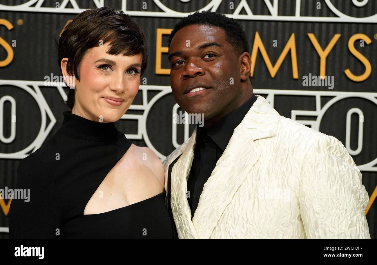 Sam Richardson and Nicole Boyd pose for a Red Carpet portrait at the ...