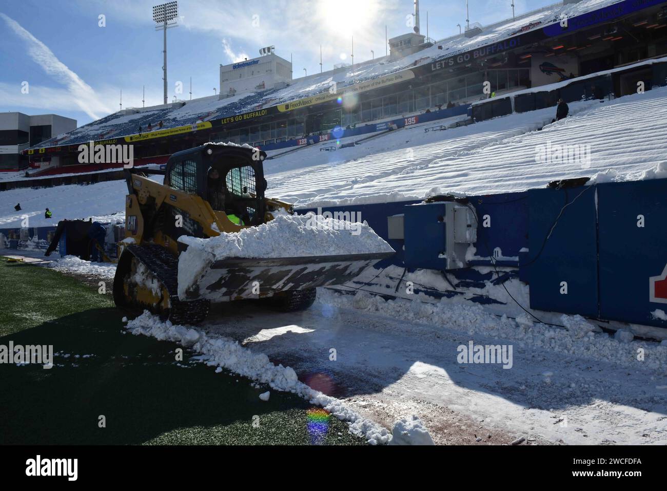 Orchard Park, New York, USA. 15th Jan, 2024. January 15th, 2024 Highmark Stadium covered in snow ...