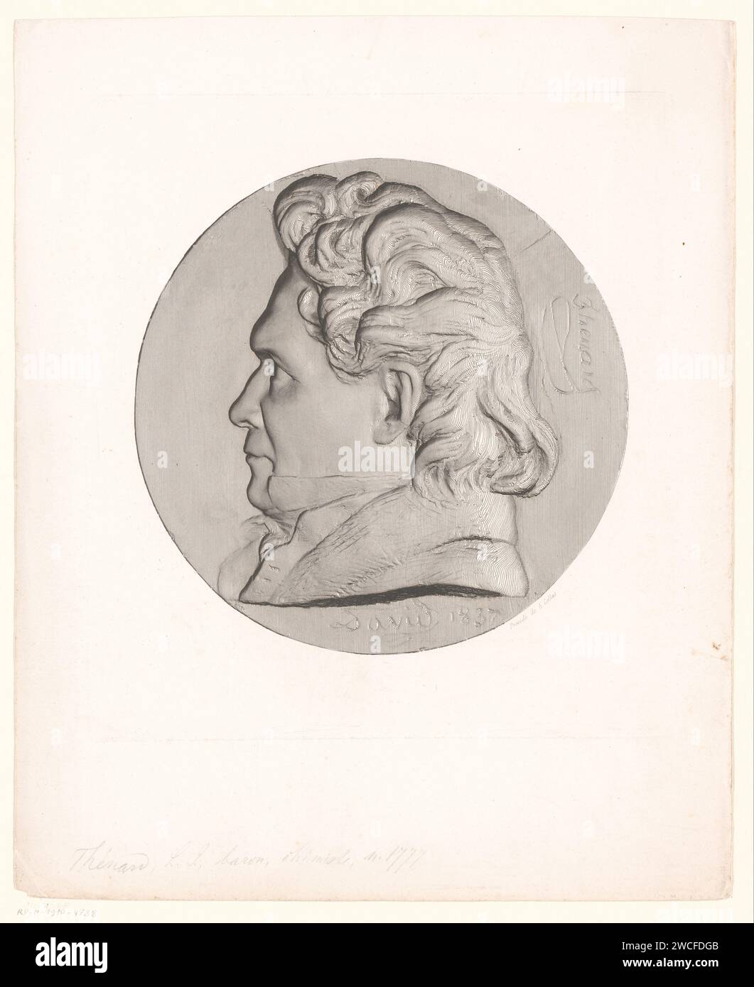 Medaille puts Portret van Louis Jacques Thénard, Achille Collas ...