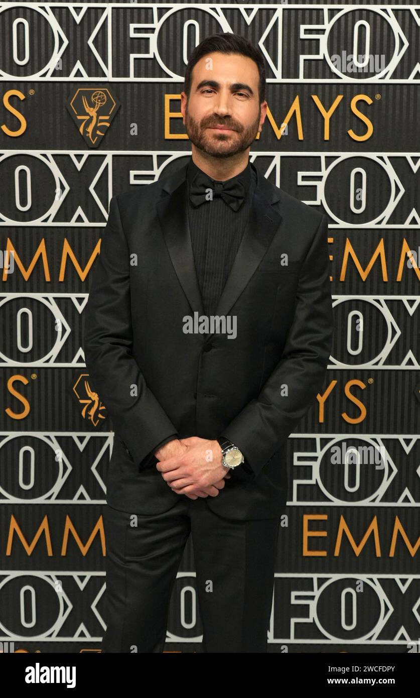 Brett Goldstein poses for a Red Carpet portrait at the 75th Emmy Awards ...