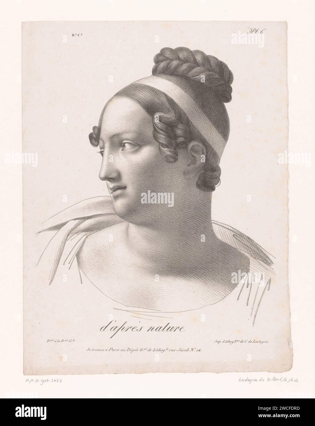 Head of a woman, Anonymous, Charles Philibert de, Comte de Lasteyrie du ...