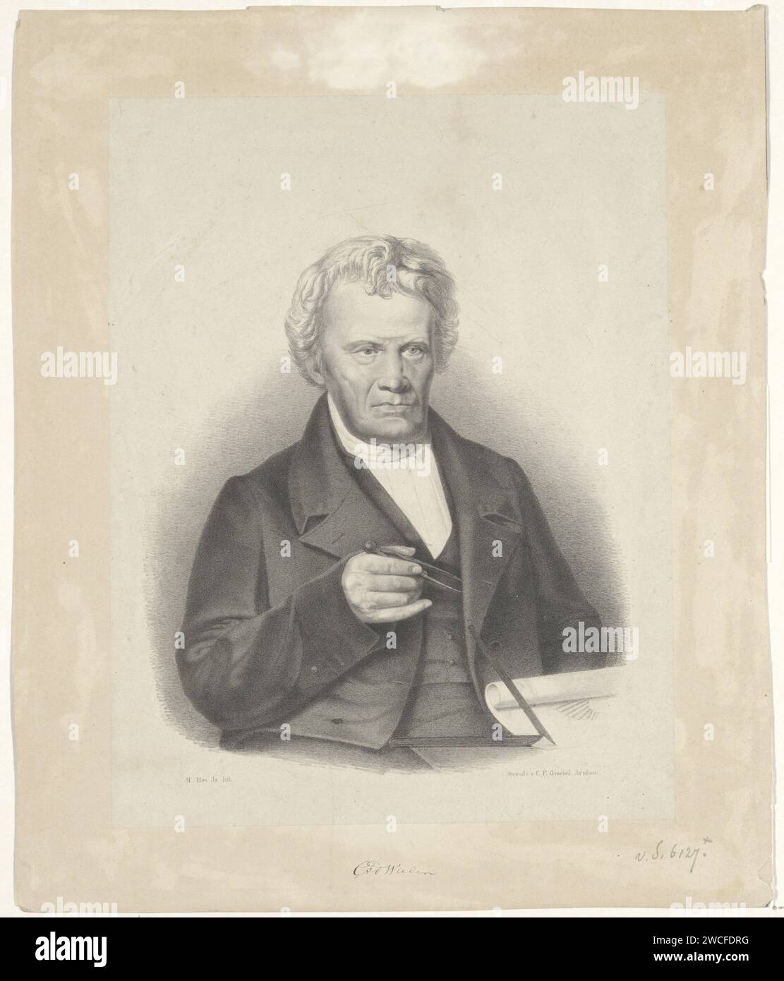 Portrait of Gerrit van der Wielen, Maarten Bos Jz., 1861 - 1862 print ...