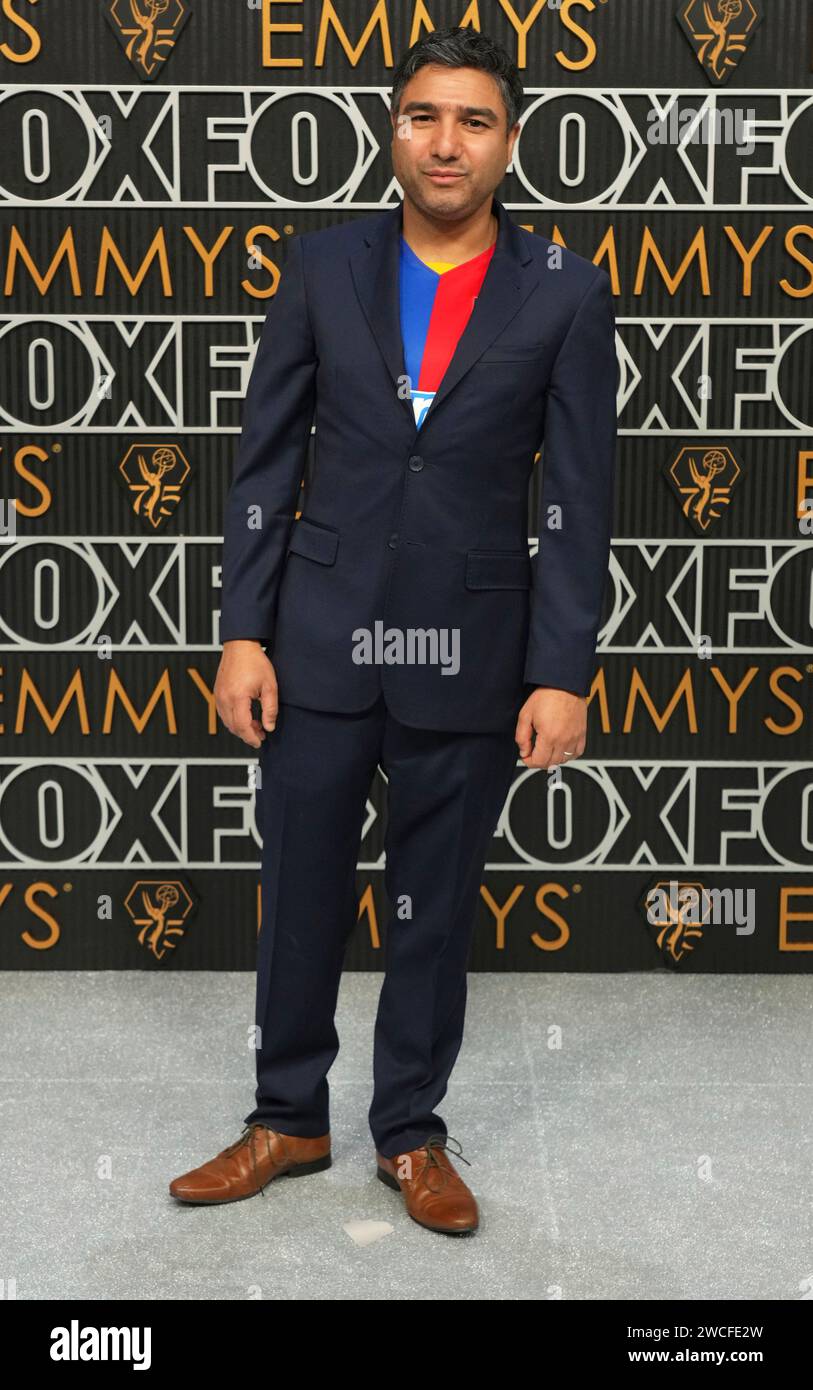 Nick Mohammed poses for a Red Carpet portrait at the 75th Emmy Awards ...