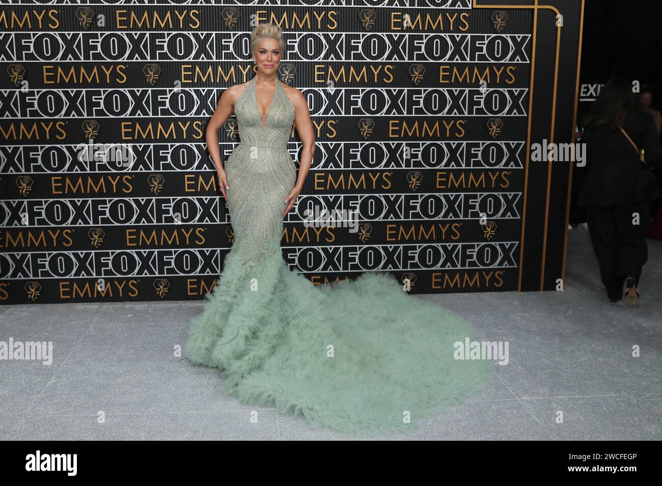 Hannah Waddingham poses for a Red Carpet portrait at the 75th Emmy ...