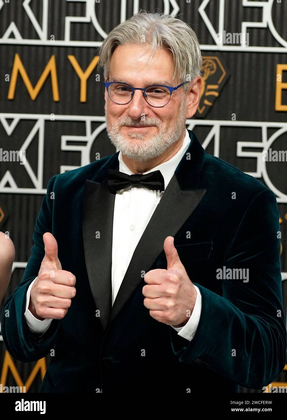 Peter Gould poses for a Red Carpet portrait at the 75th Emmy Awards on ...