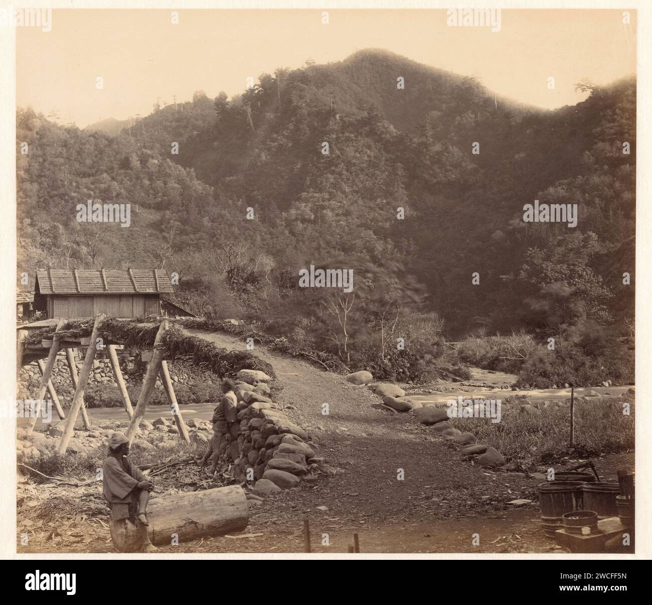 Bridge in the Dal of Mayonashi in Japan, Felice Beato (Attributed to ...