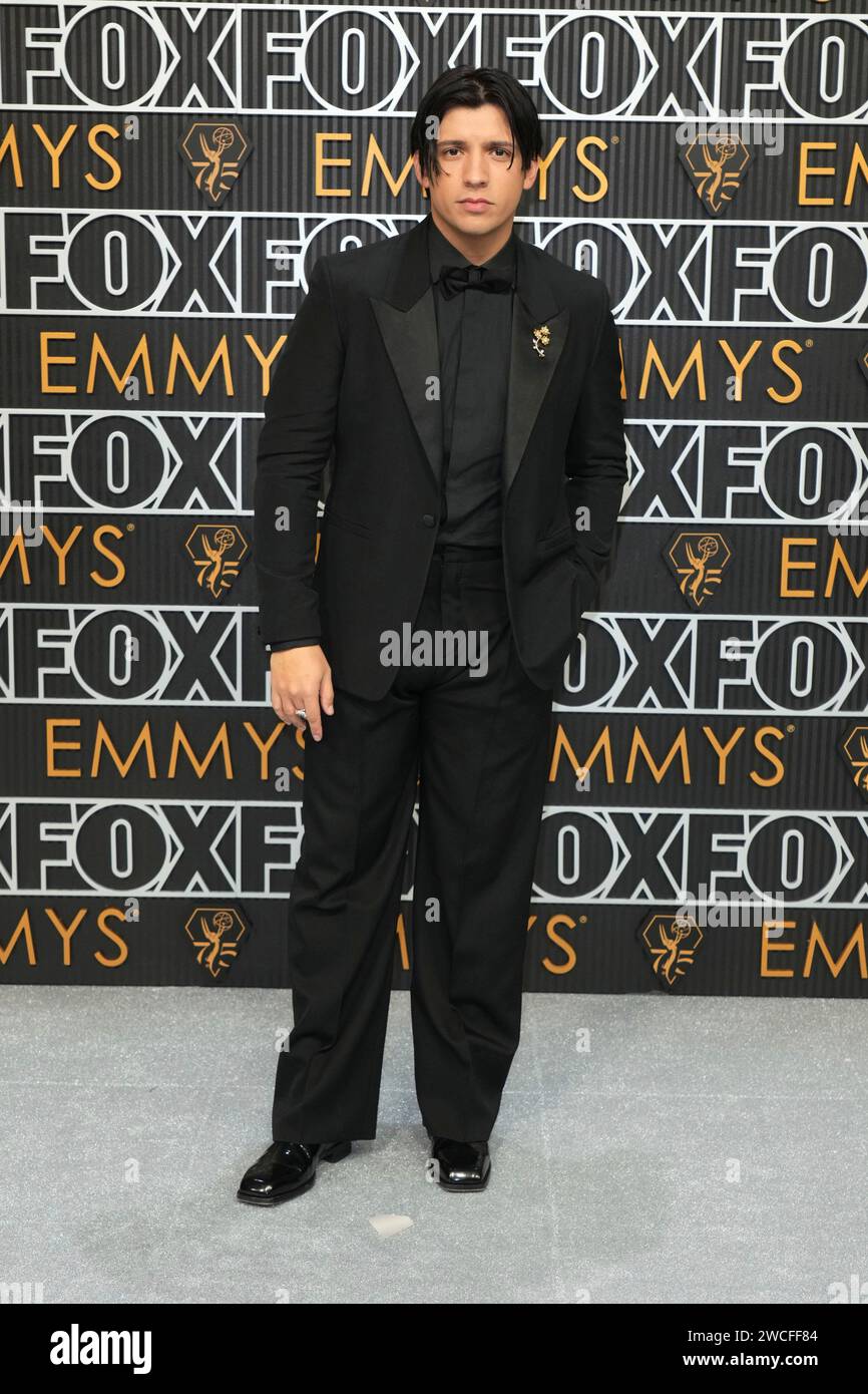 Kevin Alves poses for a Red Carpet portrait at the 75th Emmy Awards on ...