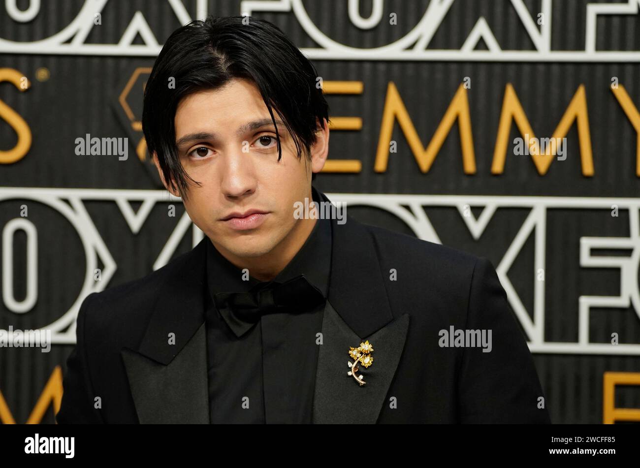 Kevin Alves poses for a Red Carpet portrait at the 75th Emmy Awards on ...