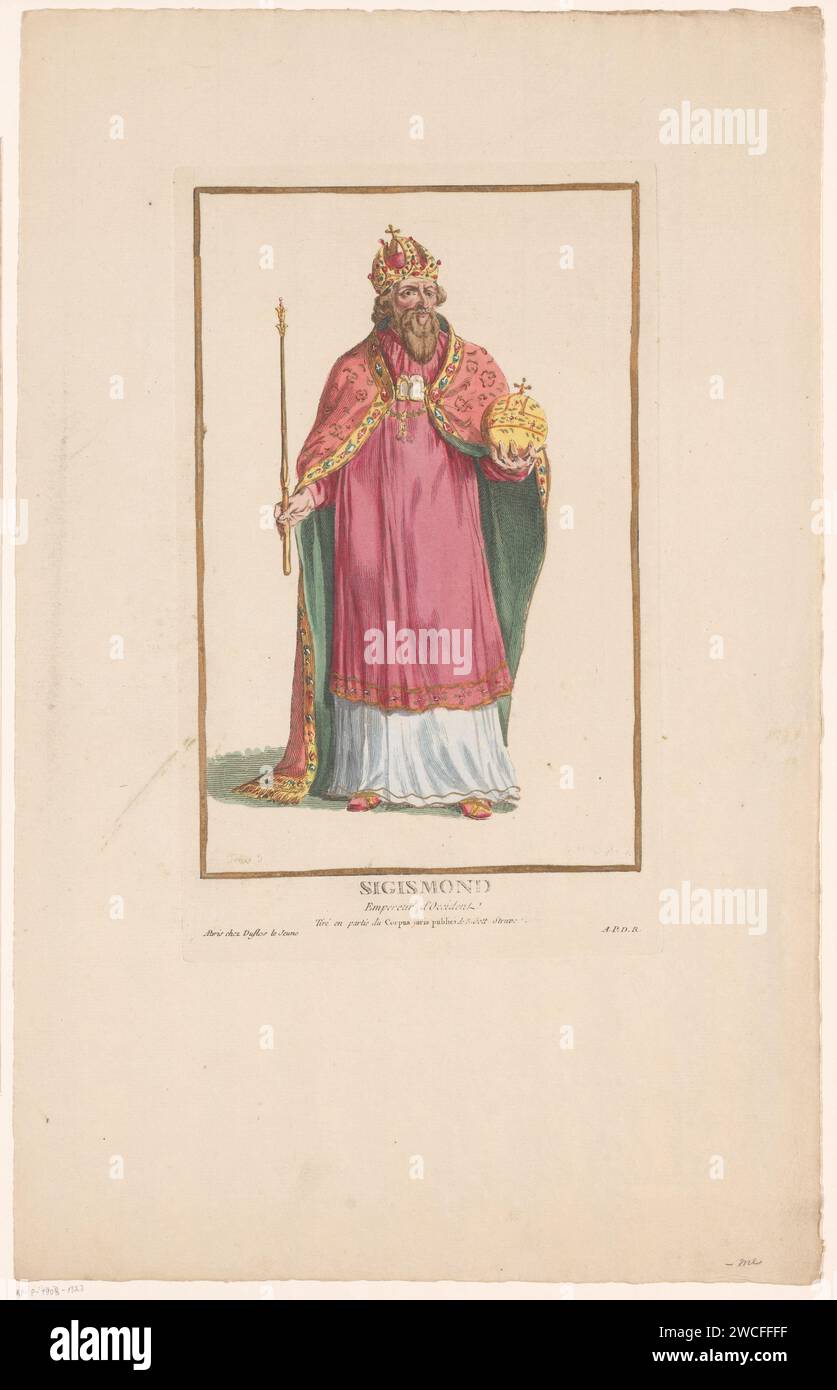 Portrait of Emperor Sigismund with scepter and globe, Pierre Duflos ...