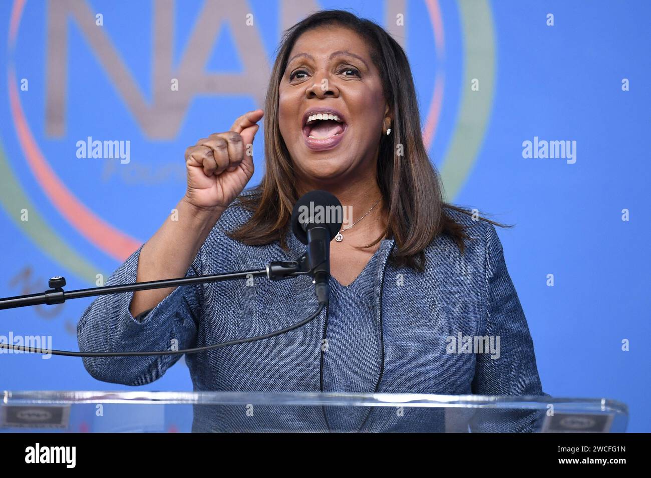 New York, USA. 15th Jan, 2024. Letitia James, Attorney General of New ...