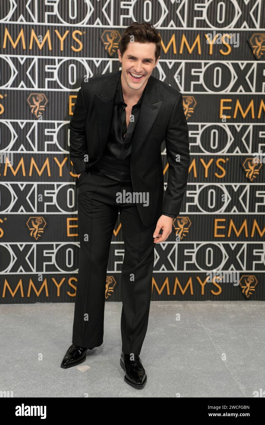 Phil Dunster arrives at the 75th Primetime Emmy Awards on Monday, Jan ...