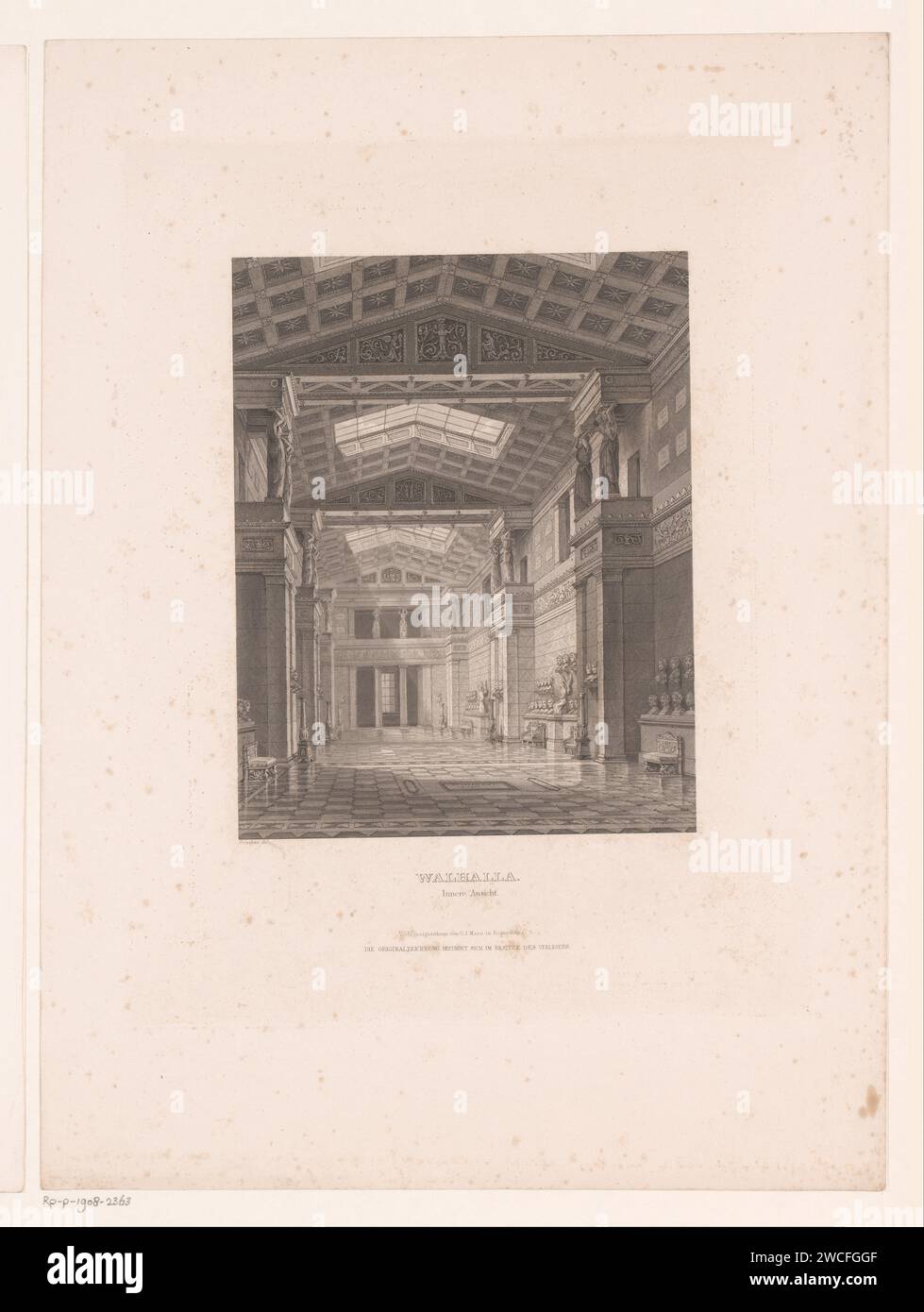 View of the interior of Walhalla, Bernhard Grueber, 1816 - 1882 print ...