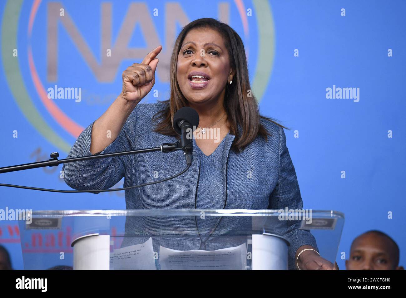 New York, USA. 15th Jan, 2024. Letitia James, Attorney General of New ...