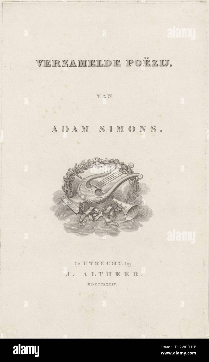 Lier, Bazuin and Lauwerkrans, Philippus Velijn, 1834 print Utrecht ...