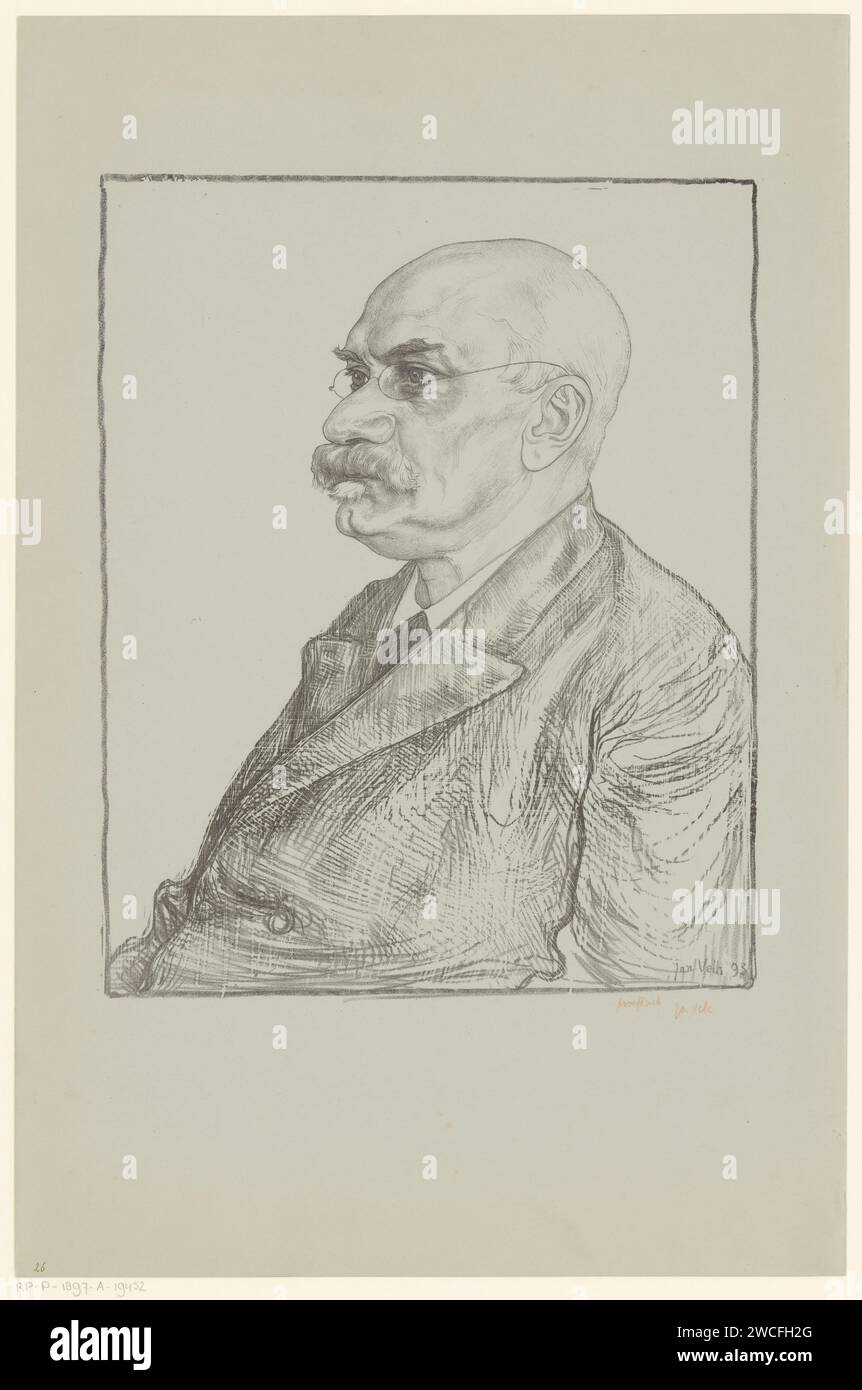 Portrait of Heinrich Daniel Johann Joachim Hertz, Jan Veth, 1893 print ...