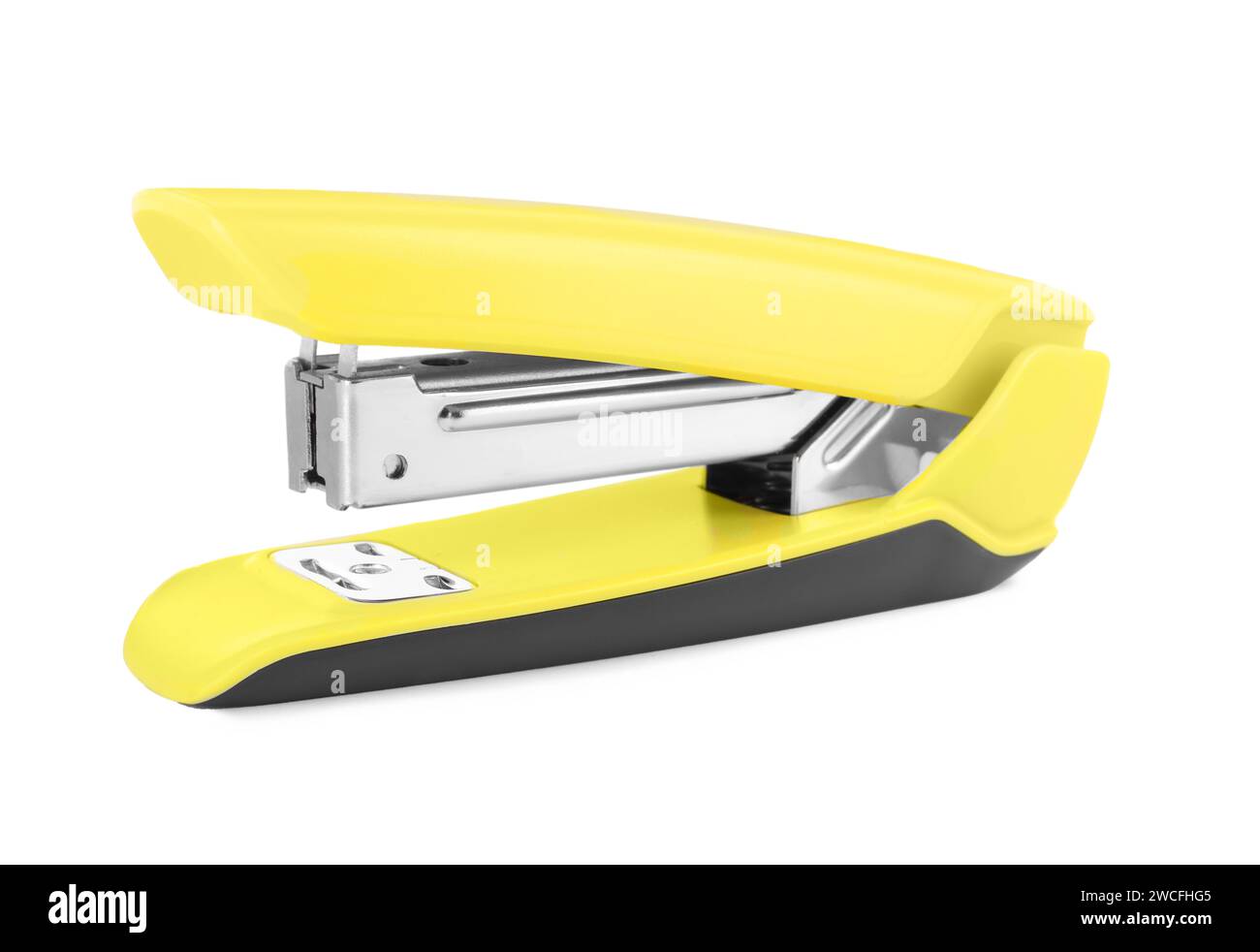One new yellow stapler isolated on white Stock Photo - Alamy