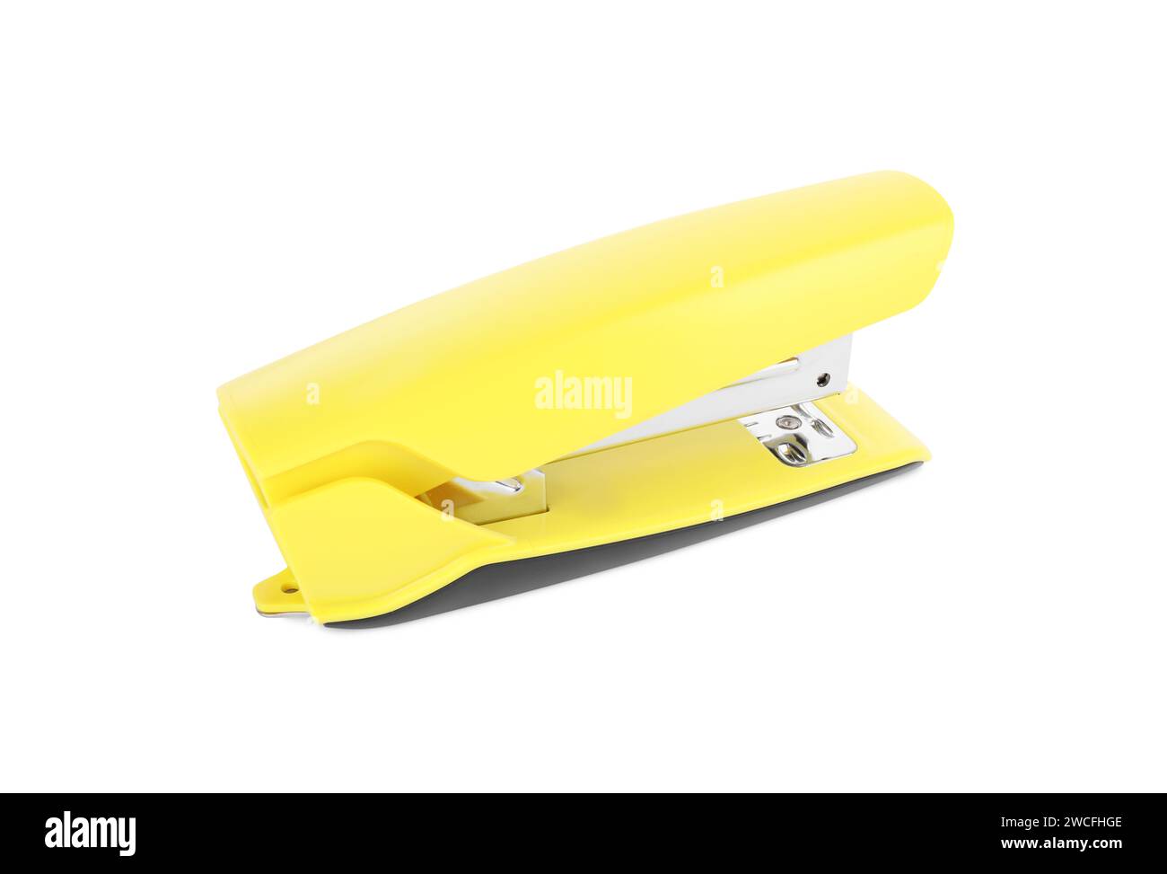 One new yellow stapler isolated on white Stock Photo - Alamy