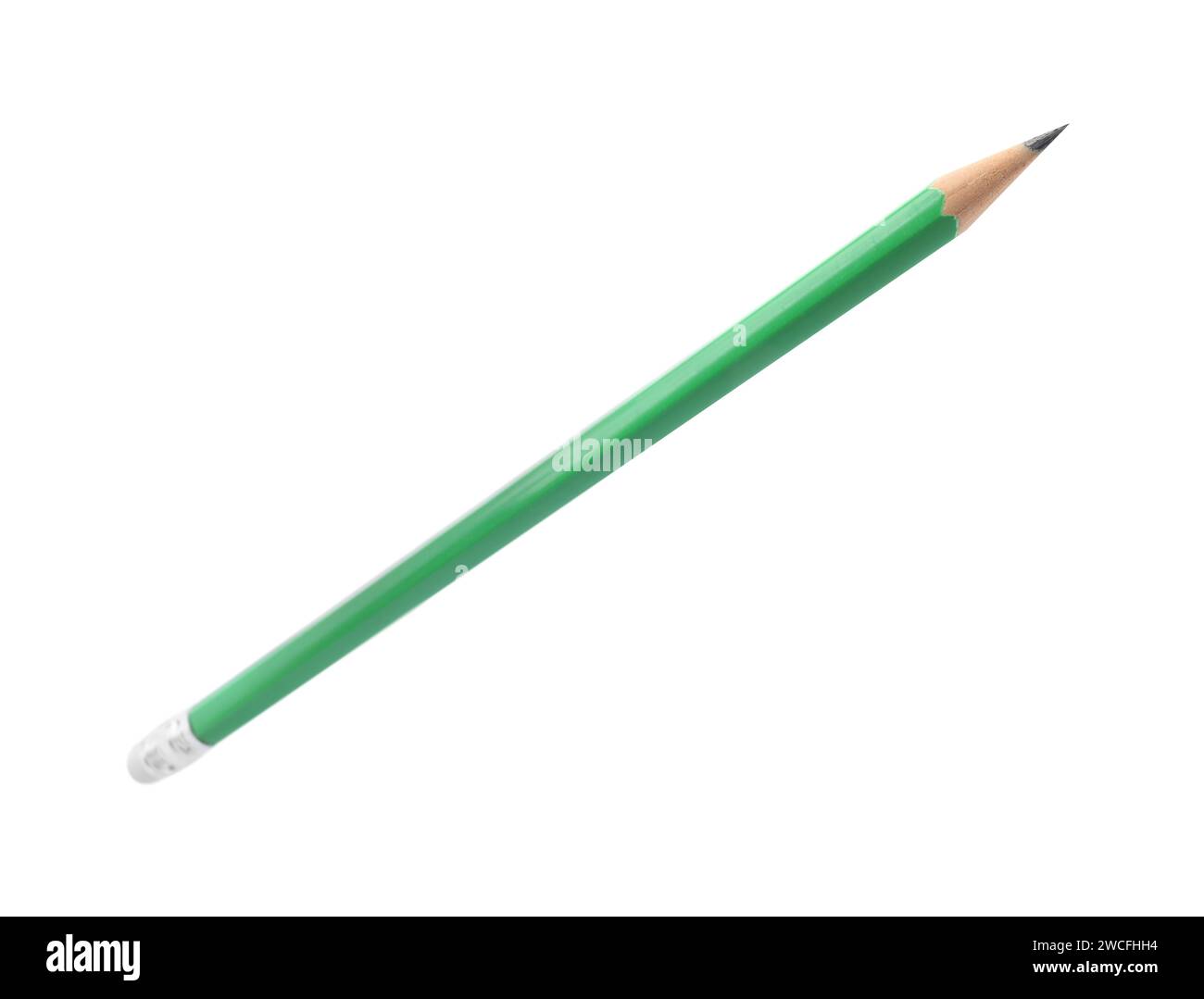 One sharp graphite pencil isolated on white Stock Photo - Alamy