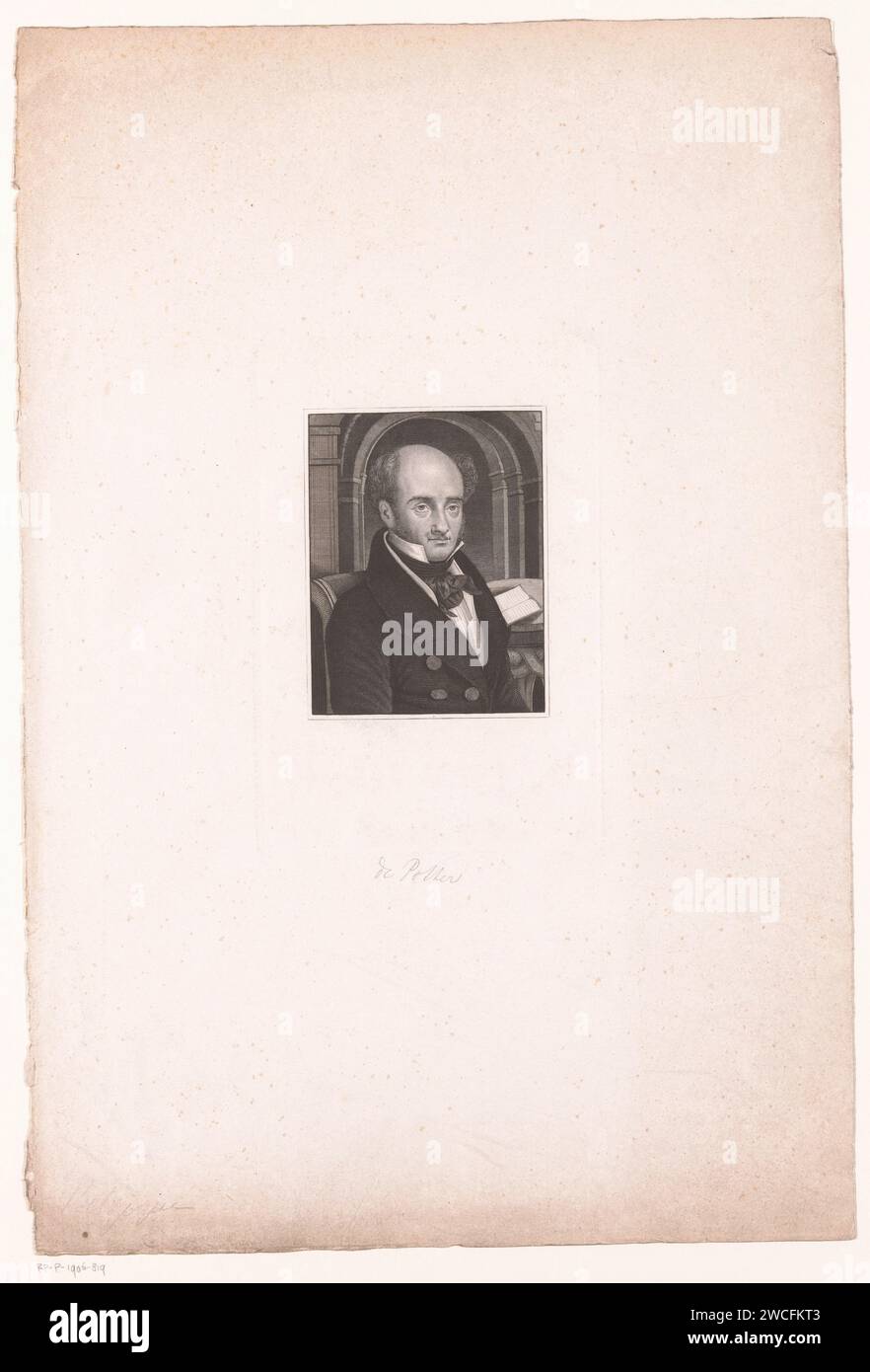 Portrayed van Louis Joseph de Potter, Ferdinand Bahmann, c. 1810 - 1883 ...