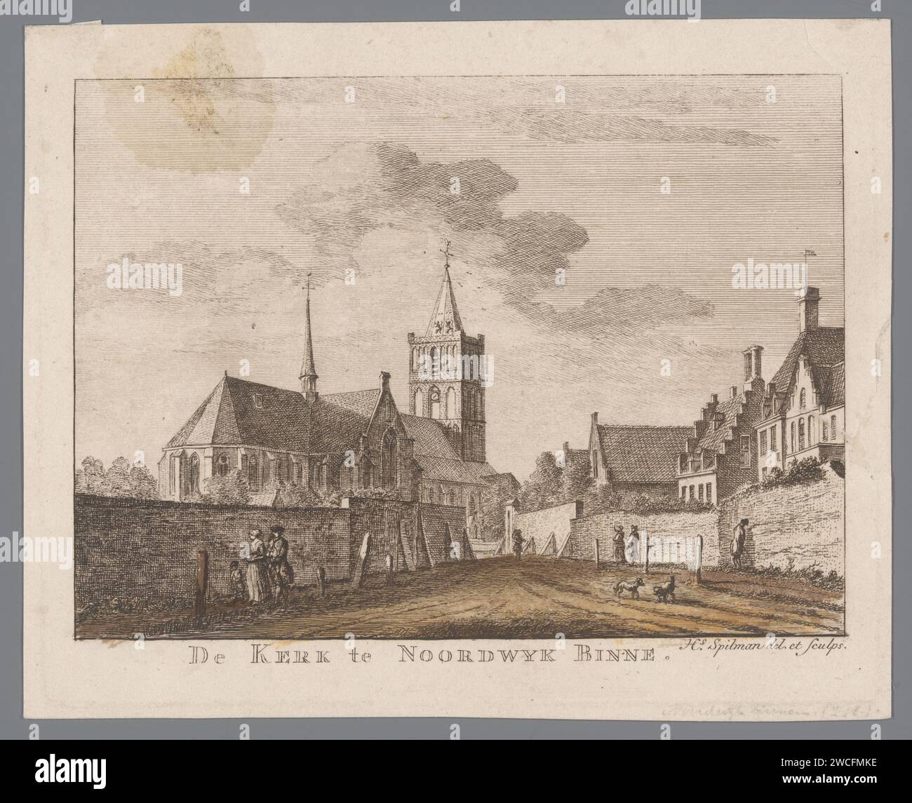 View of the church of Noordwijk -Binnen, Hendrik Spilman, 1742 - 1784 ...