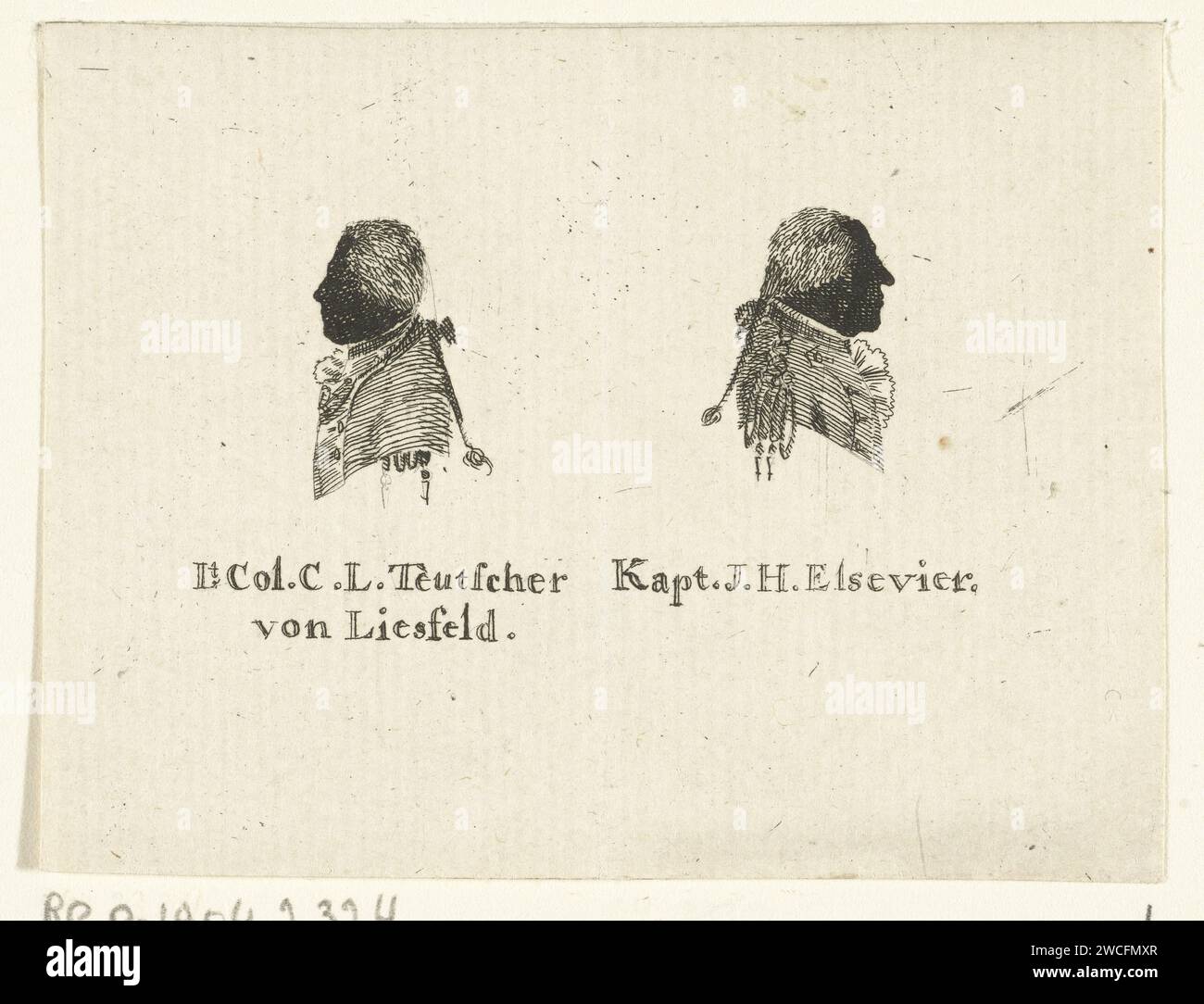 Silhouette portrait of Colonel von Liesfeld and captain Elsevier ...