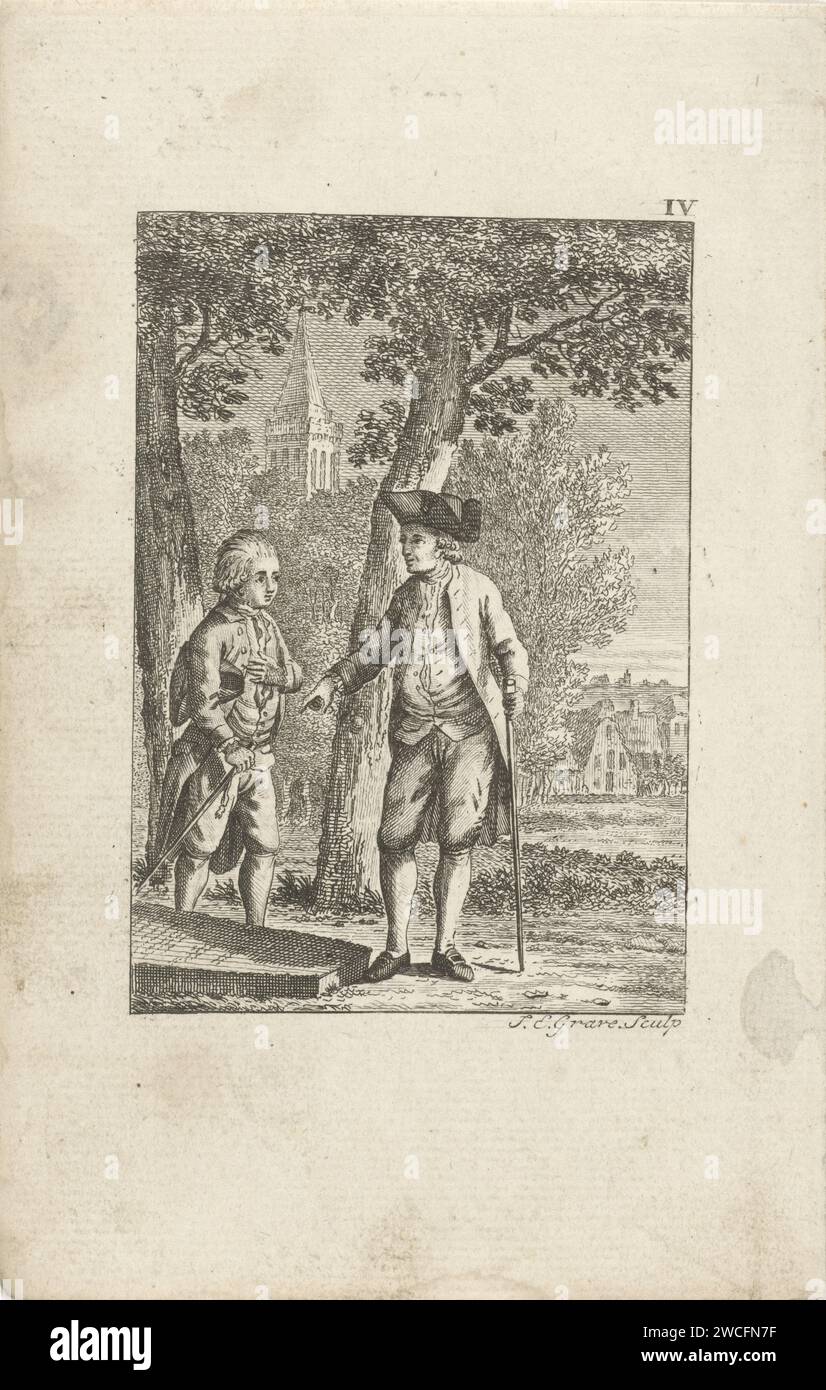 Alcimor and Philantropus discuss the grave of Werther, Jan Evert Grave ...