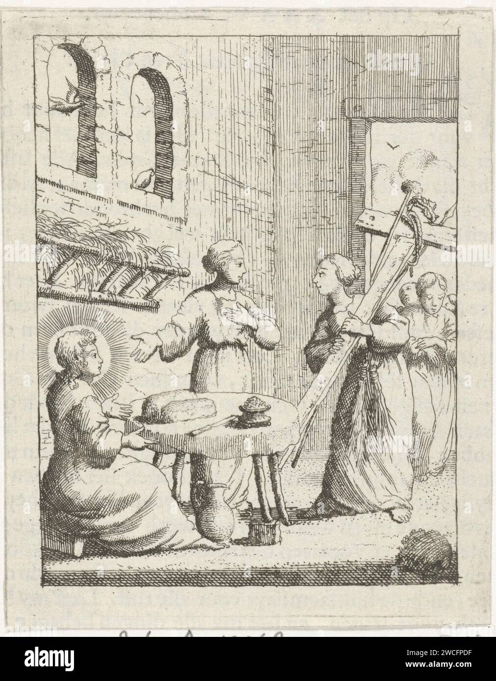 Christ and the Personified Soul are shown indoors, Jan Luyken, 1678 - 1687 print Amsterdam paper ...