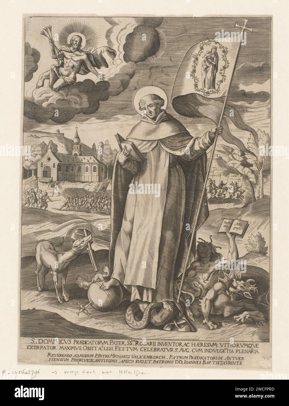 Holy Dominicus, Anonymous, After Jan Collaert (II), After Maerten de ...