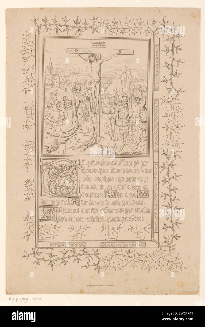 Christ on the Cross, Charles de Brou, 1821 - 1877 print Christ on the cross with Mary, Joseph ...