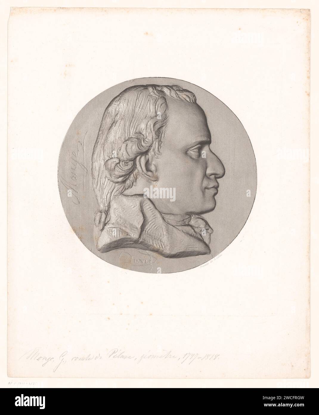 Medal with portrait of Gaspard Monge, Achille Collas (Possible), 1820 ...