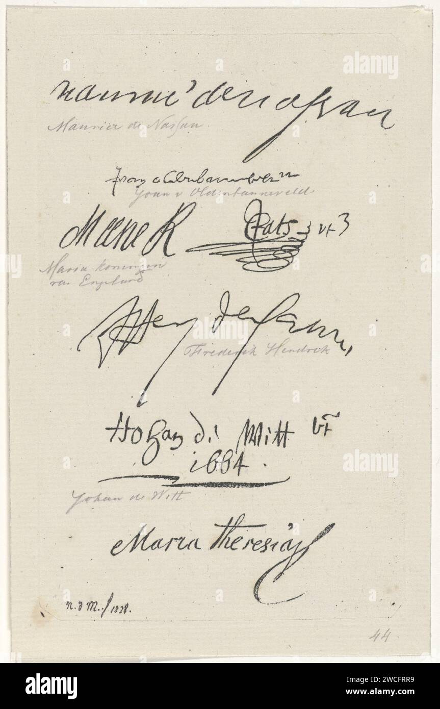 Several facsimils of signatures, Anthonie Willem Hendrik Nolthenius de ...