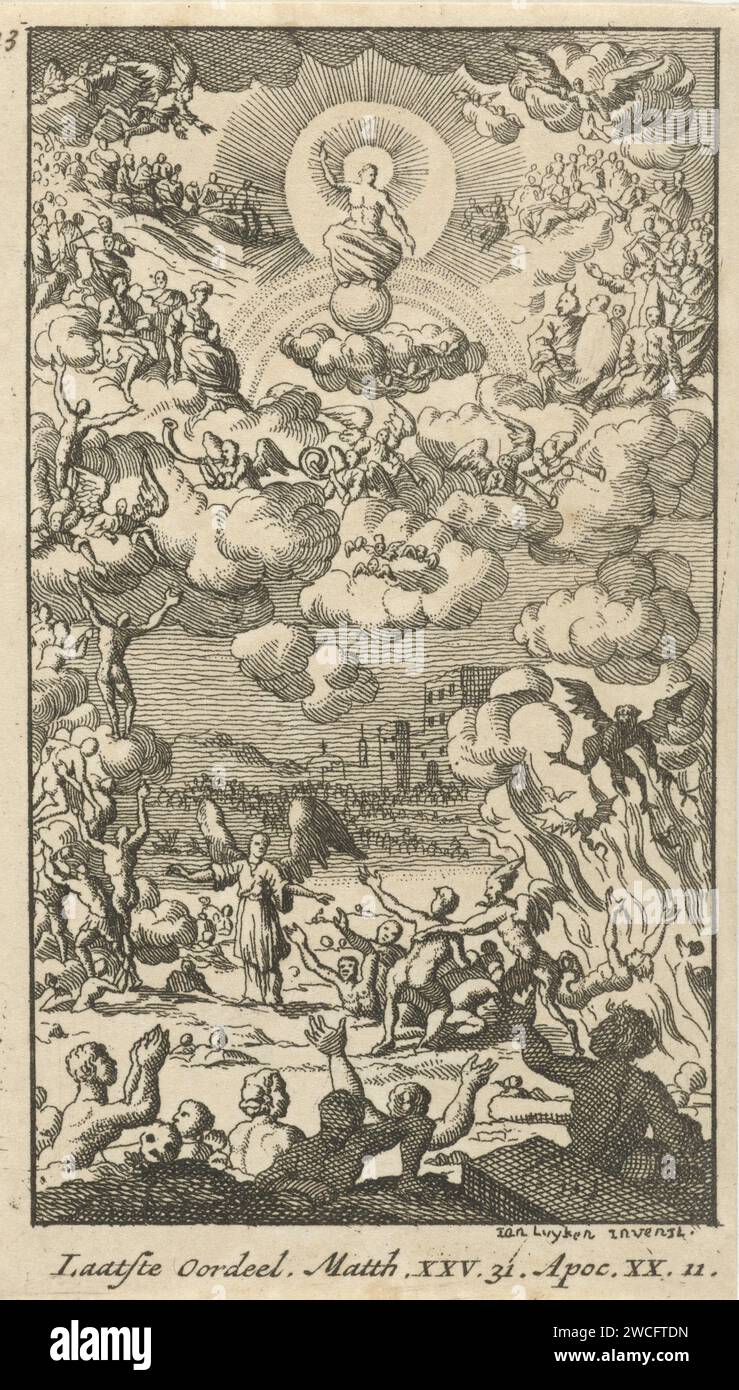 Last judgment, Anonymous, After Jan Luyken, 1720 print paper etching Last Judgement Stock Photo ...
