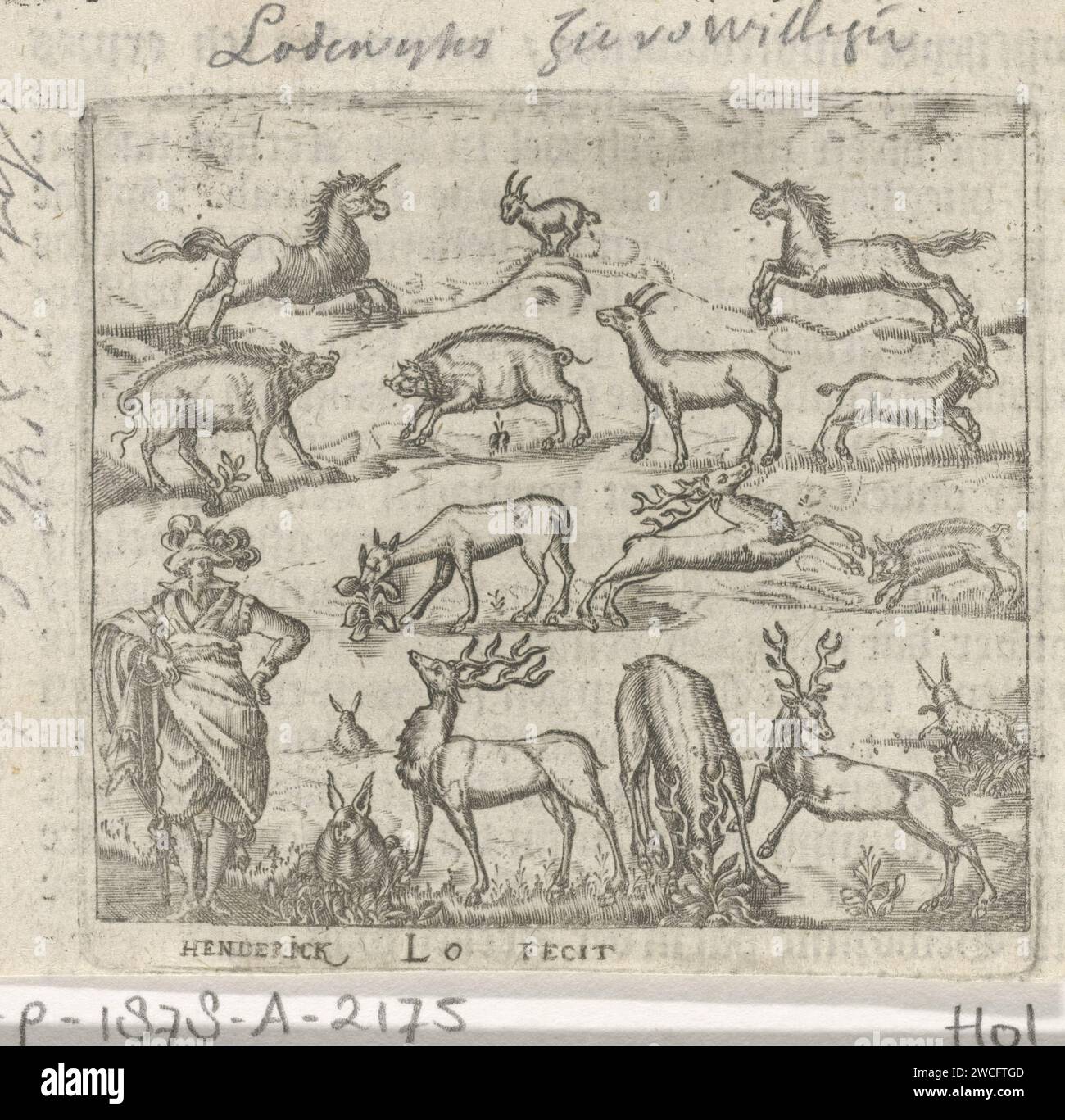 Several four -legged animals, Hendrick Lodewyck, 1626 print Several ...