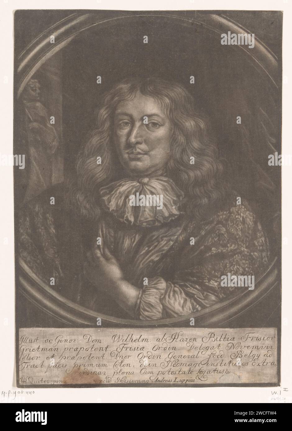 Portrait of Willem van Haren, Herman Hendrik de Quiter (I), 1679 print ...