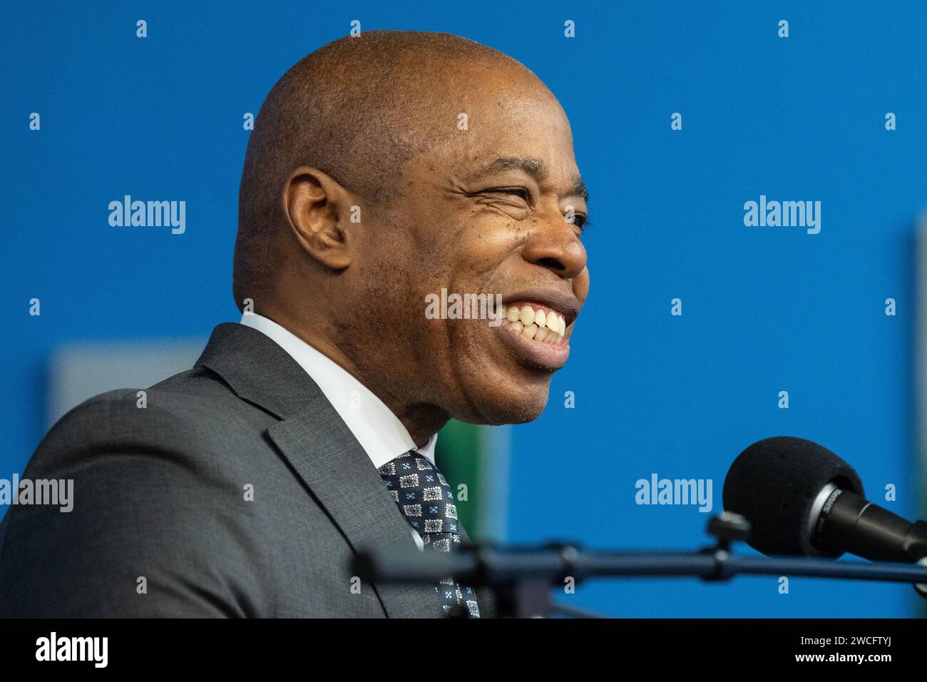 Mayor Eric Adams speaks during MLK Day public policy forum at NAN ...