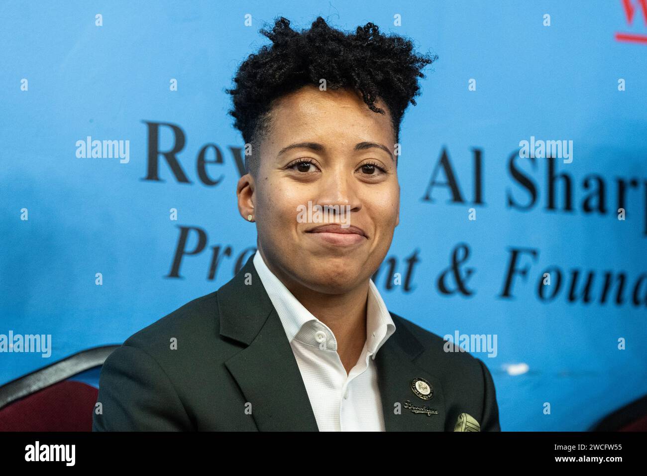 New York, USA. 15th Jan, 2024. City Council Member Crystal Hudson ...