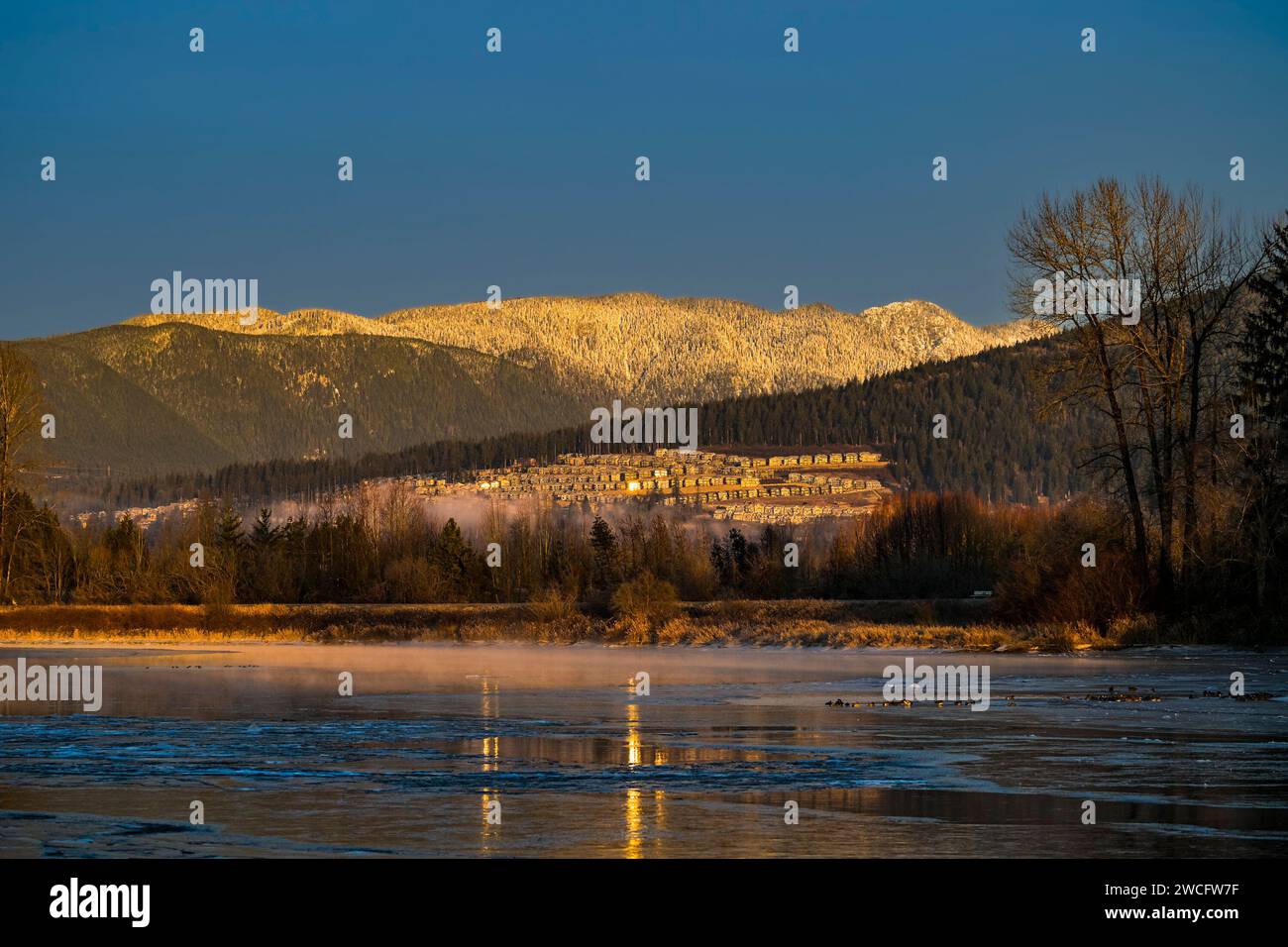 Westwood Plateau, Coquitlam viewed from Alouette River, Pitt Meadows ...