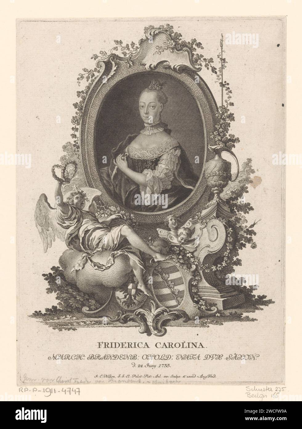 Portrait van Friederike Caroline von Sachsen-Coburg-Saalfeld, 1754-1788 ...