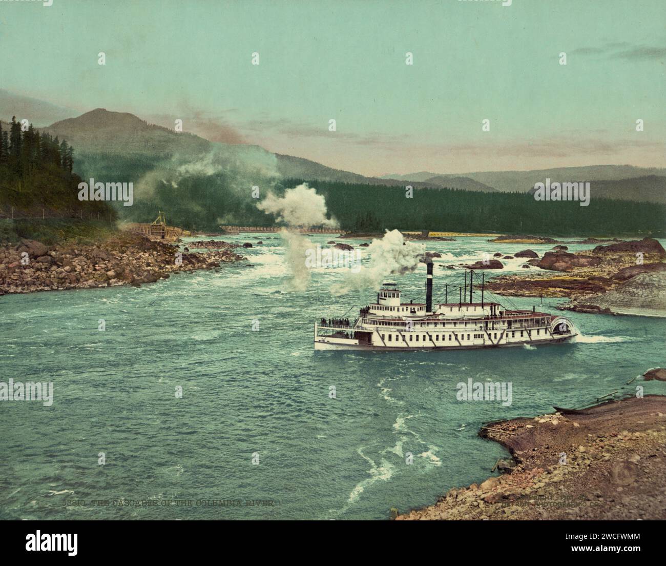 Bailey Gatzert (sternwheeler) near Cascade Locks, Columbia River ...