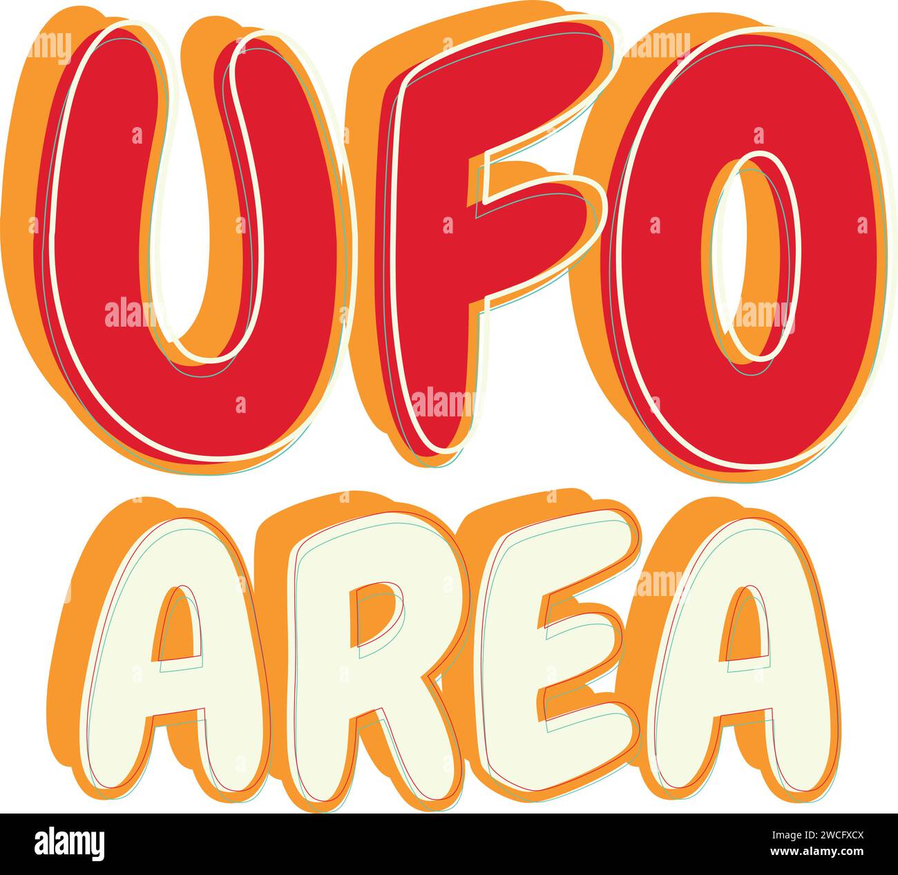 Ufo area lettering poster Vector Stock Vector Image & Art - Alamy
