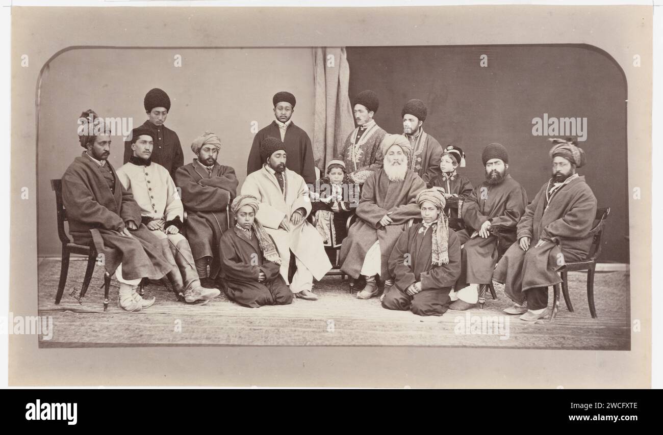 Group portait of the family of Dost Mohammed Khan, with Sher Ali Khan ...