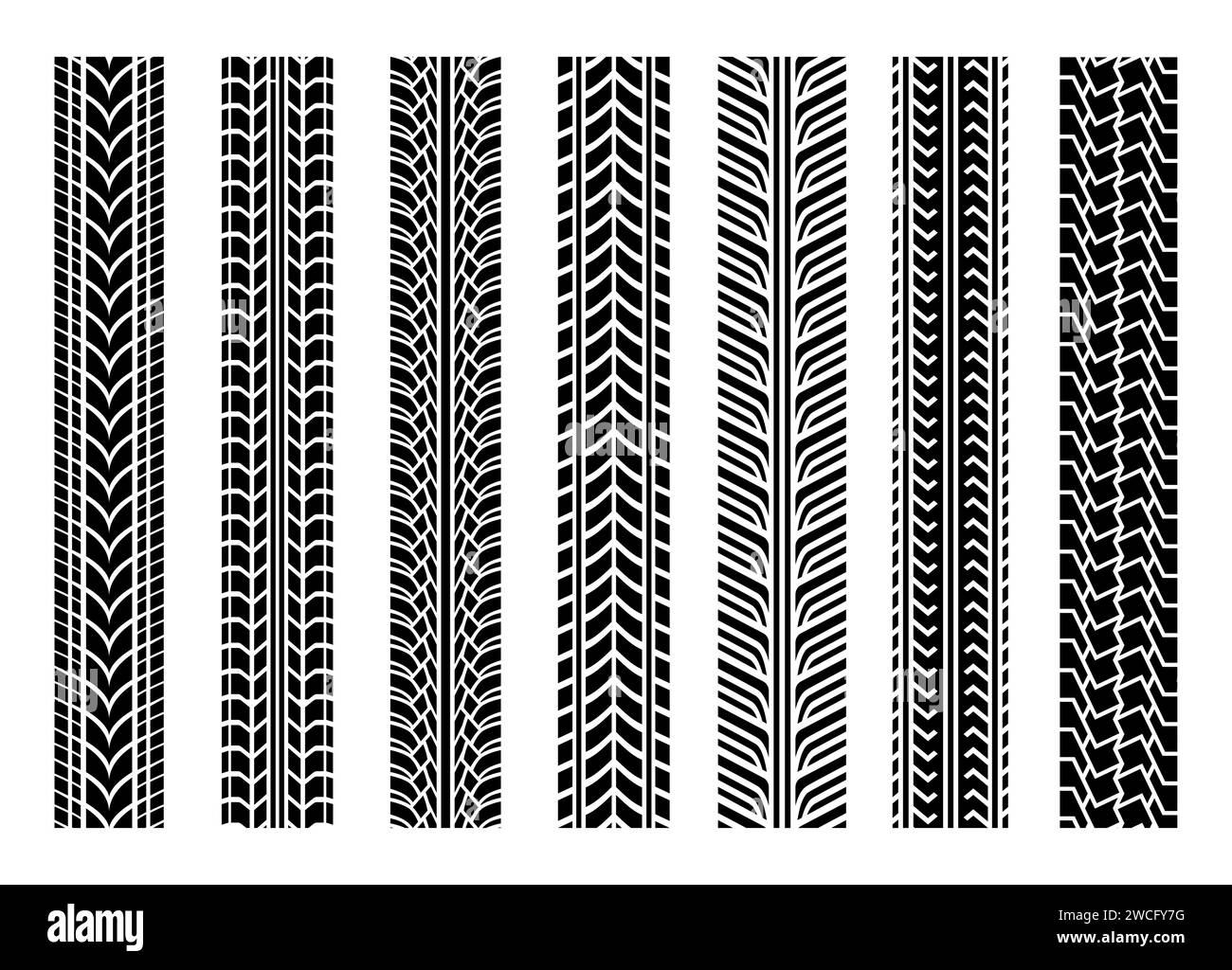 Car tire tracks patterns print texture seamless background Stock Vector ...